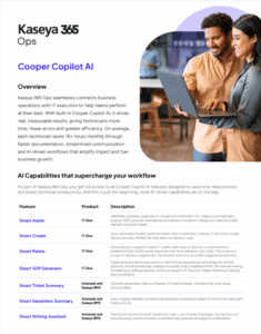 Kaseya 365 Ops Cooper Copilot AI Features - Kaseya