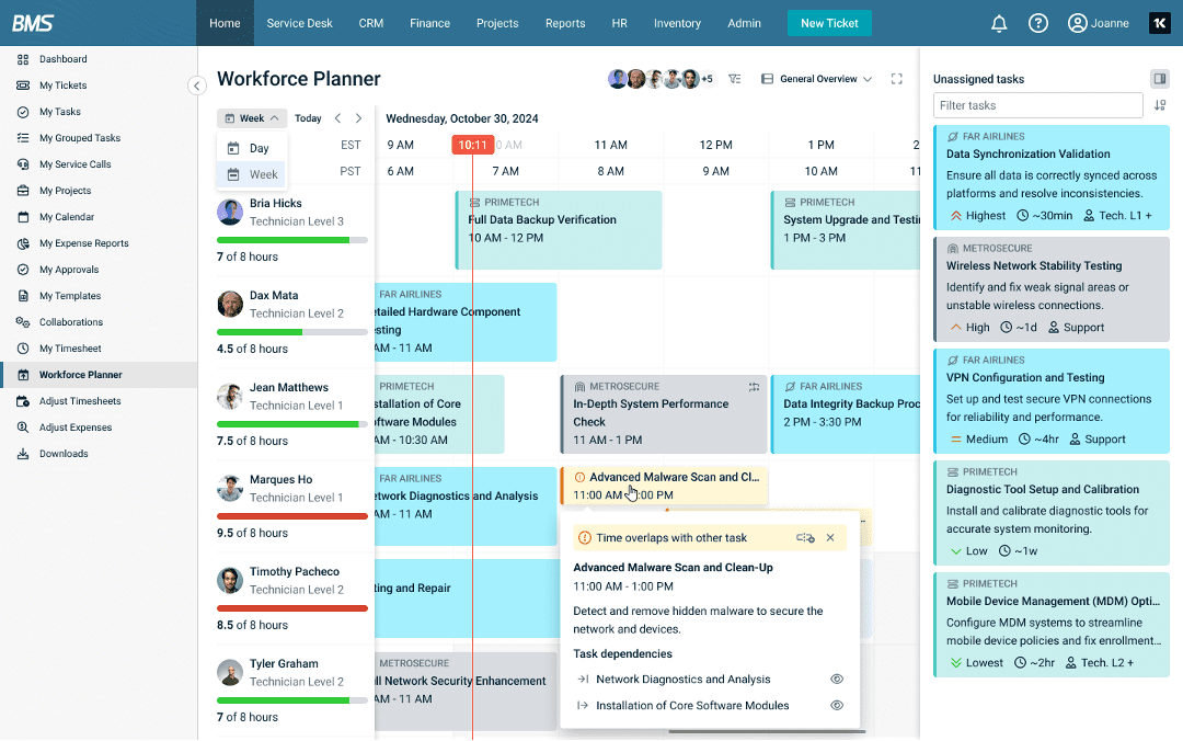 Workforce Planner: Manage people and projects in BMS - Kaseya